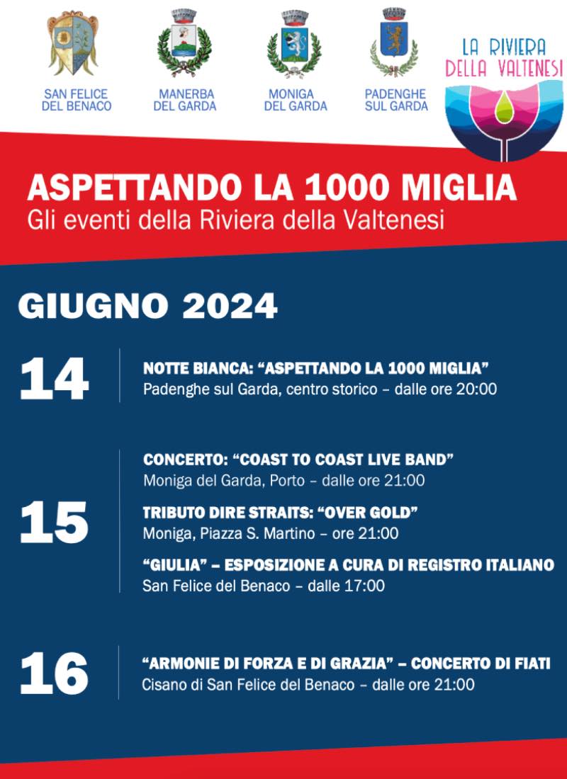 La 1000 Miglia attraversa la Riviera della Valtenesi: il programma ...